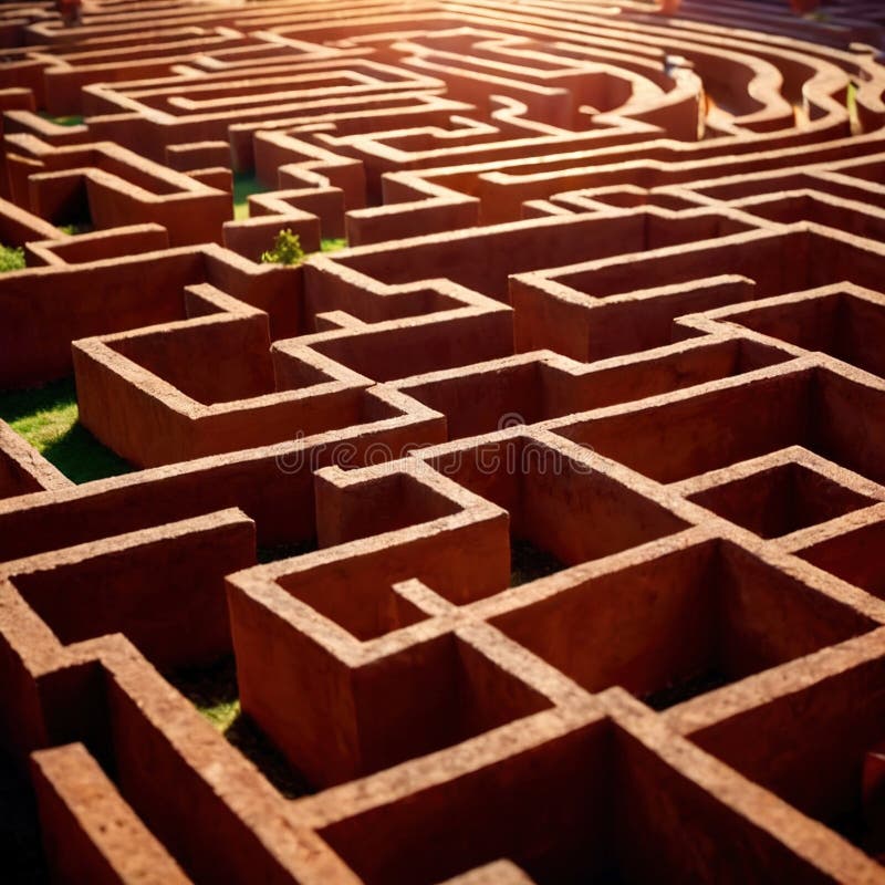 Labryinth Maze Structure, Top Down View Stock Illustration ...