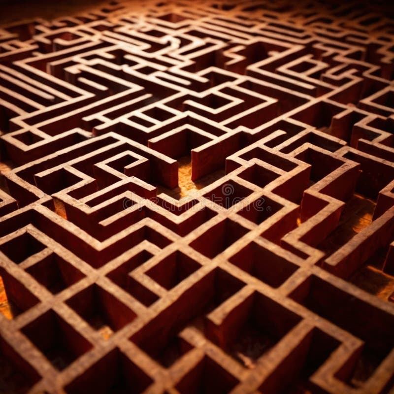 Labryinth Maze Structure, Top Down View Stock Illustration ...