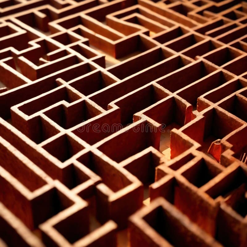Labryinth Maze Structure, Top Down View Stock Illustration ...