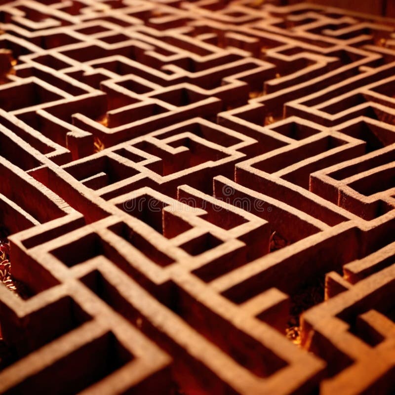 Labryinth Maze Structure, Top Down View Stock Illustration ...