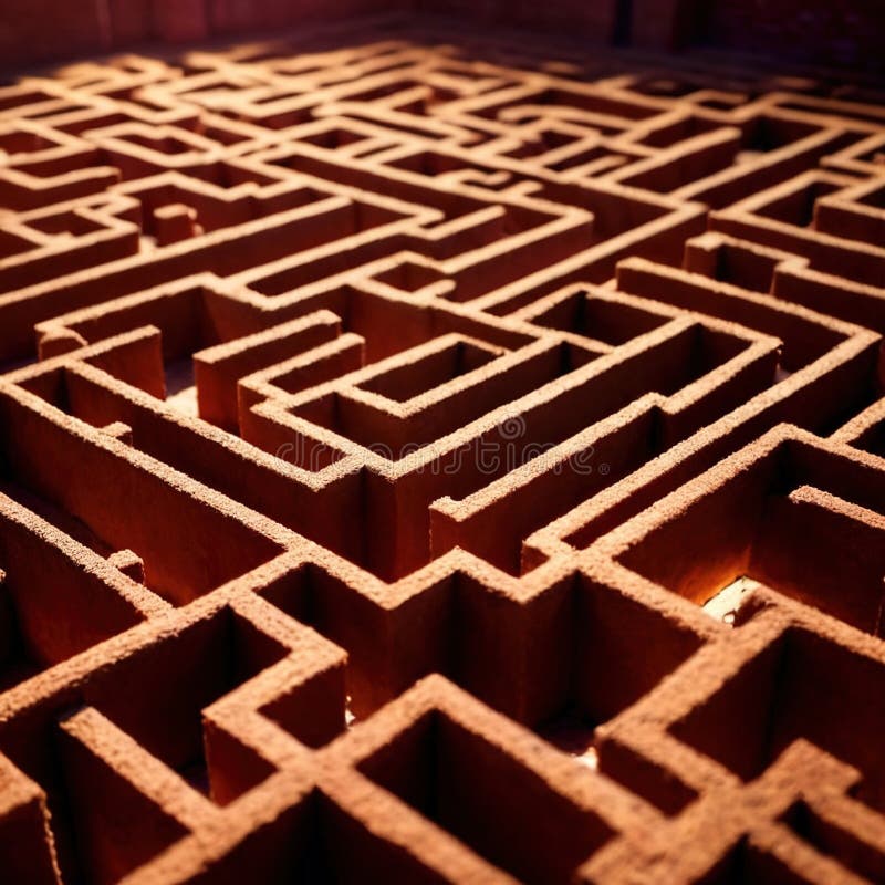 Labryinth Maze Structure, Top Down View Stock Illustration ...