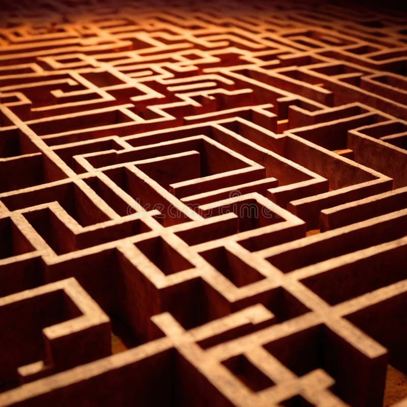 Labryinth Maze Structure, Top Down View Stock Illustration ...