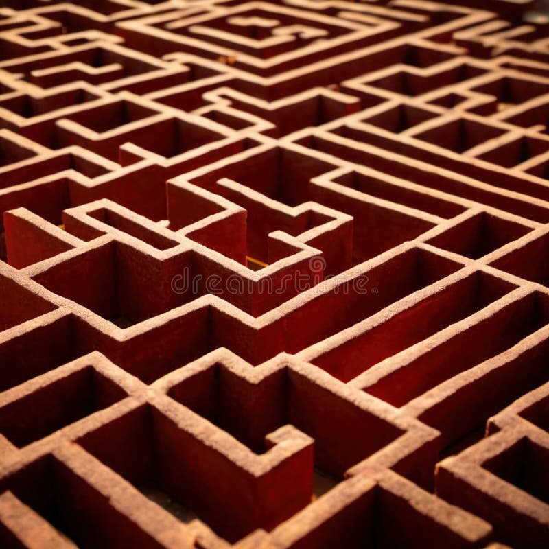 Labryinth Maze Structure, Top Down View Stock Illustration ...
