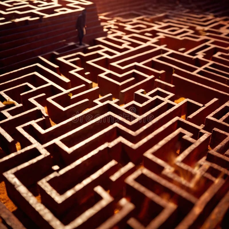 Labryinth Maze Structure, Top Down View Stock Illustration ...