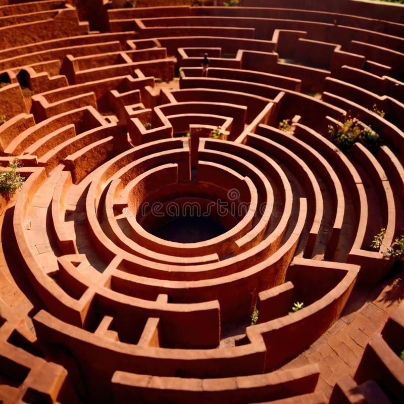 Labryinth Maze Structure, Top Down View Stock Illustration ...