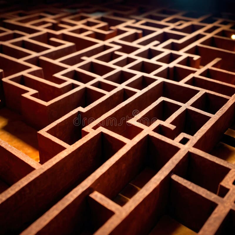 Labryinth Maze Structure, Top Down View Stock Illustration ...