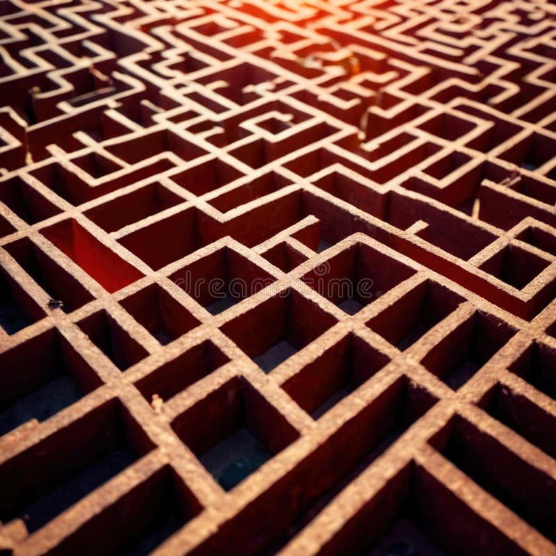 Labryinth Maze Structure, Top Down View Stock Illustration ...