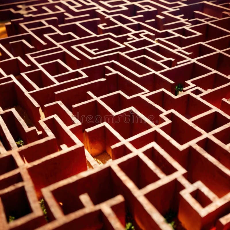 Labryinth Maze Structure, Top Down View Stock Illustration ...