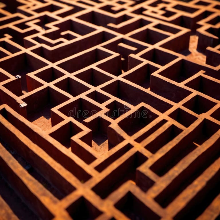 Labryinth Maze Structure, Top Down View Stock Illustration ...
