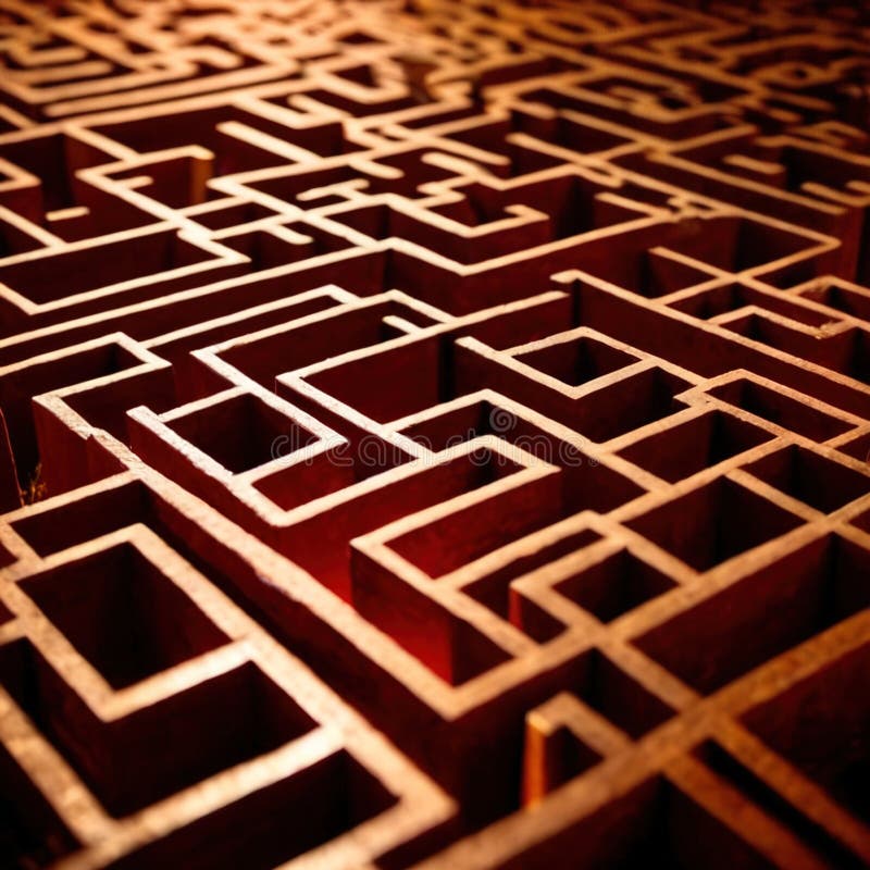 Labryinth Maze Structure, Top Down View Stock Illustration ...