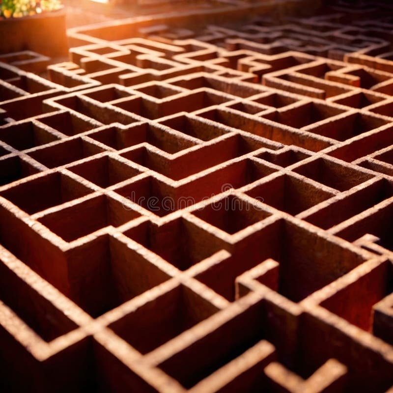 Labryinth Maze Structure, Top Down View Stock Illustration ...