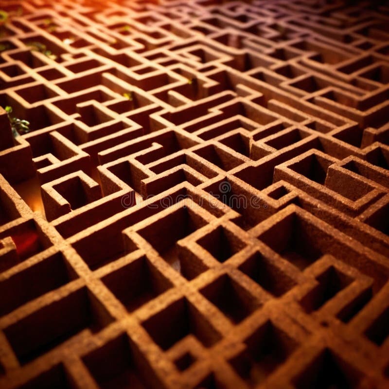 Labryinth Maze Structure, Top Down View Stock Illustration ...