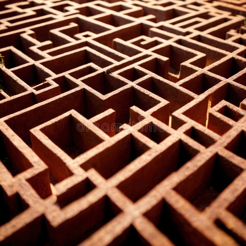 Labryinth Maze Structure, Top Down View Stock Illustration ...