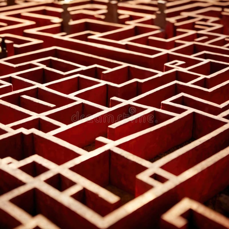 Labryinth Maze Structure, Top Down View Stock Illustration ...