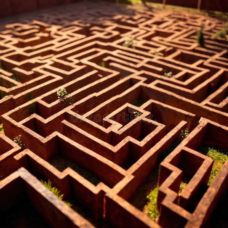 Labryinth Maze Structure, Top Down View Stock Illustration ...
