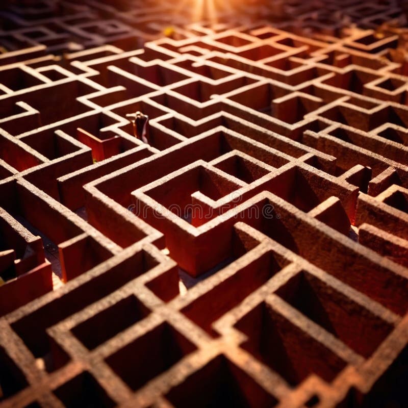 Labryinth Maze Structure, Top Down View Stock Illustration ...