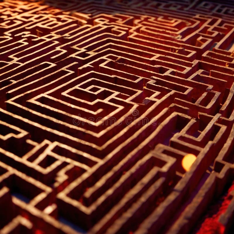 Labryinth Maze Structure, Top Down View Stock Illustration ...