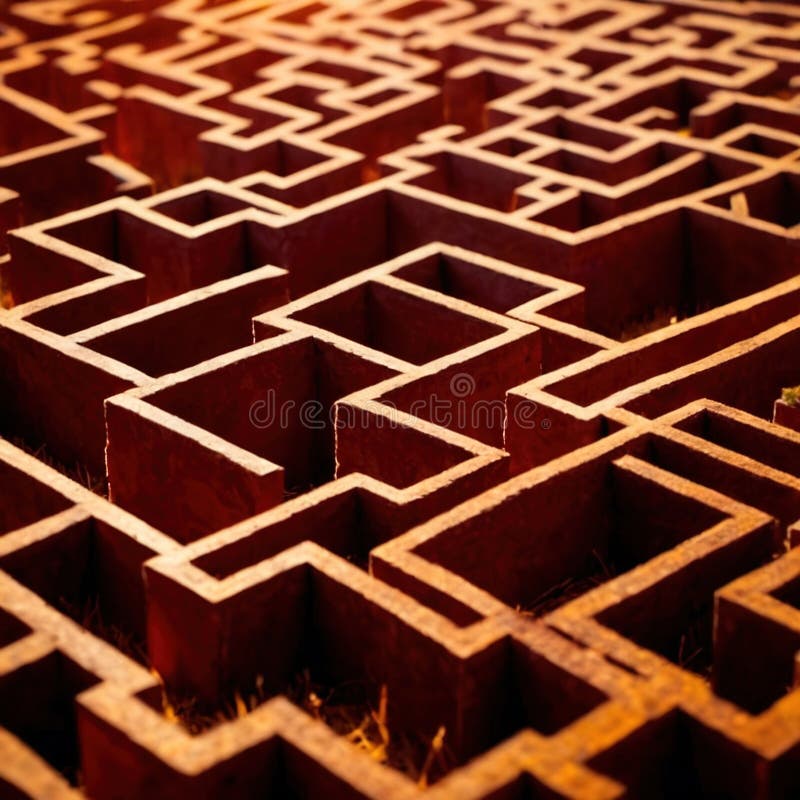 Labryinth Maze Structure, Top Down View Stock Illustration ...