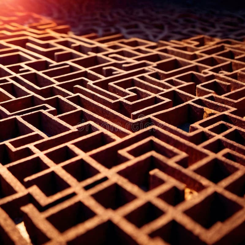 Labryinth Maze Structure, Top Down View Stock Illustration ...