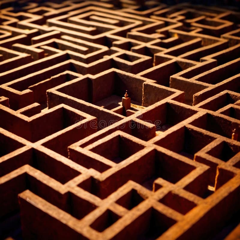 Labryinth Maze Structure, Top Down View Stock Illustration ...