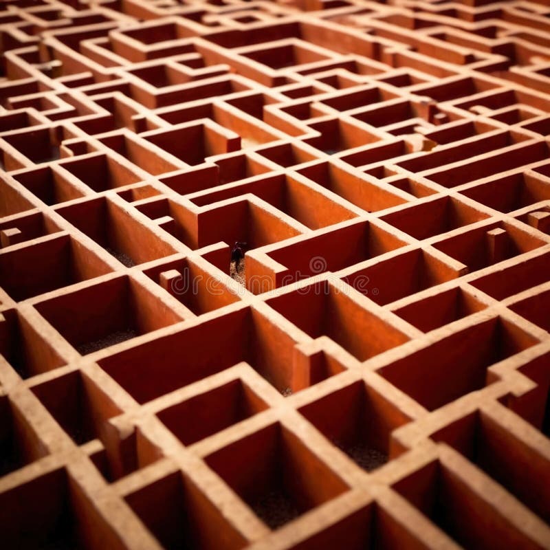 Labryinth Maze Structure, Top Down View Stock Illustration ...