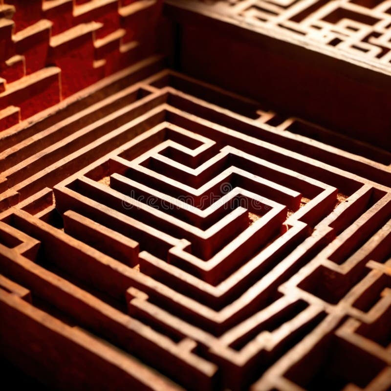 Labryinth Maze Structure, Top Down View Stock Illustration ...