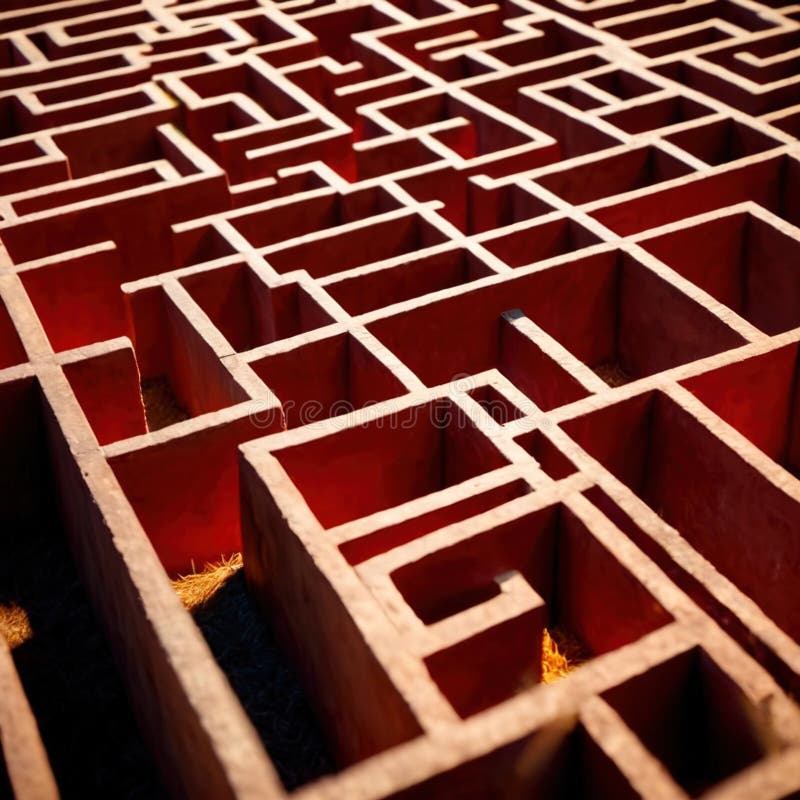 Labryinth Maze Structure, Top Down View Stock Illustration ...