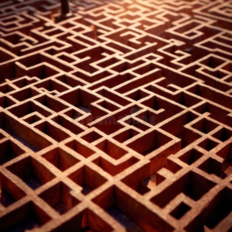 Labryinth Maze Structure, Top Down View Stock Illustration ...