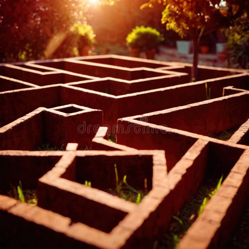 Labryinth Maze Structure, Top Down View Stock Illustration ...