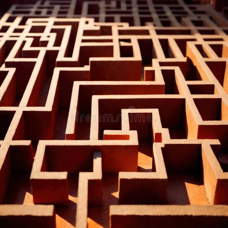 Labryinth Maze Structure, Top Down View Stock Illustration ...