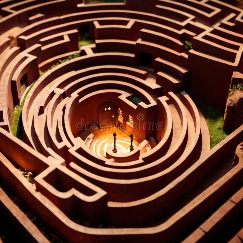 Labryinth Maze Structure, Top Down View Stock Illustration ...