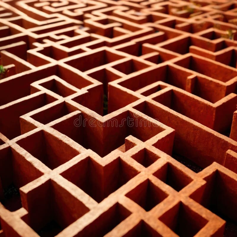 Labryinth Maze Structure, Top Down View Stock Illustration ...