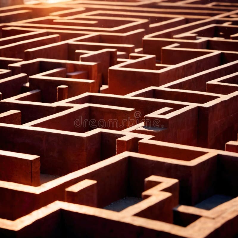 Labryinth Maze Structure, Top Down View Stock Illustration ...