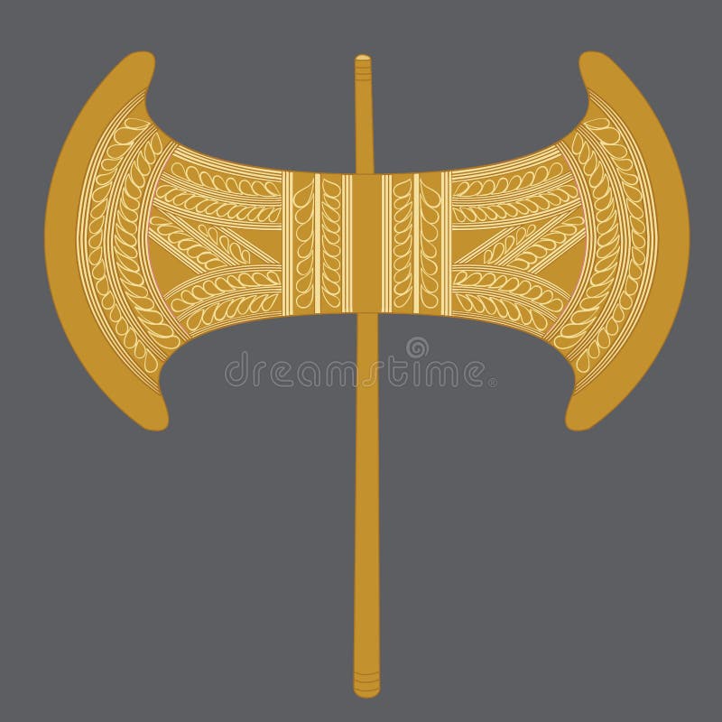 Labrys Minoan Golden Double Axe Stock Photo - Image: 55905019