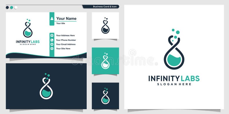 Labs Logo with Infinity Line Art Style and Business Card Design ...