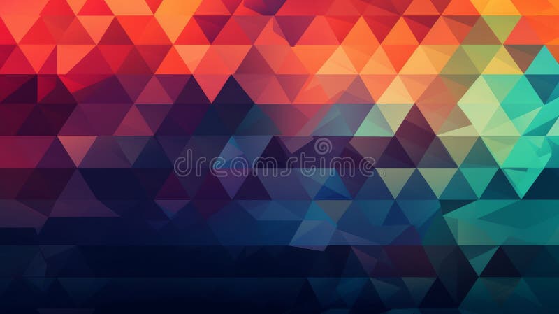 Labstract Mosaic Background of Gradient Triangles. Generative AI Stock Illustration ...