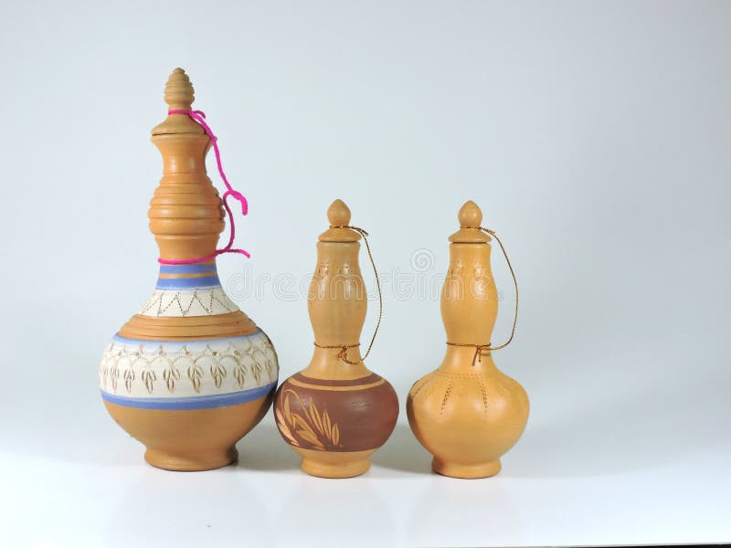 Labu Sayung Pottery Isolated on White Stock Image - Image of potter ...