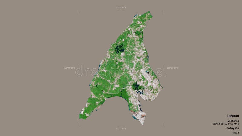 Labuan, Malaysia - Isolated. Sentinel-2 Satellite Stock Illustration ...