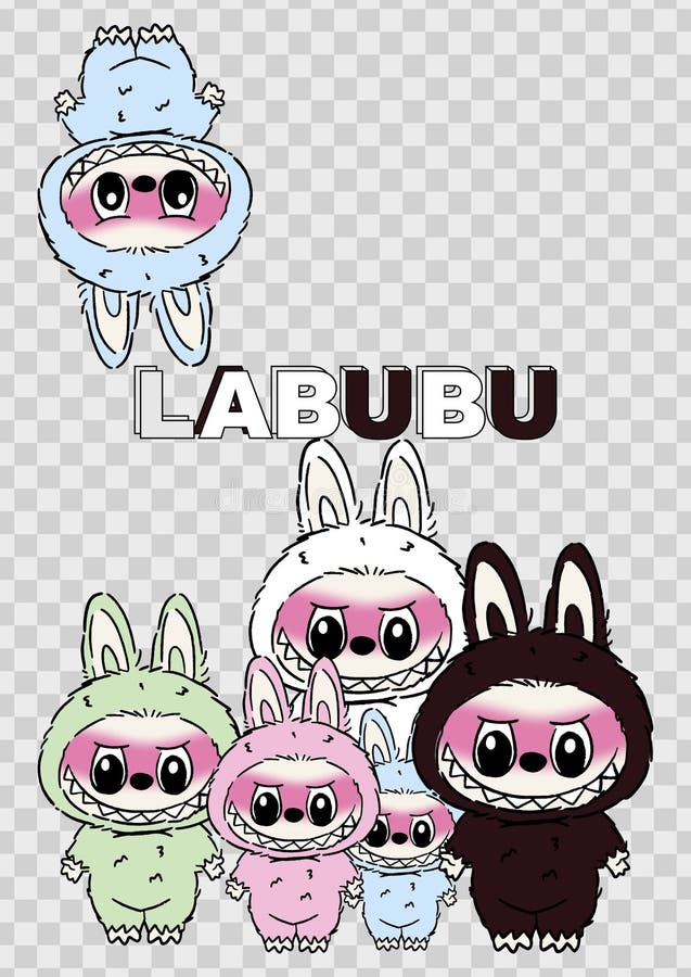 Labubu Design Kids Tshirt 002 Stock Illustration - Illustration of font ...