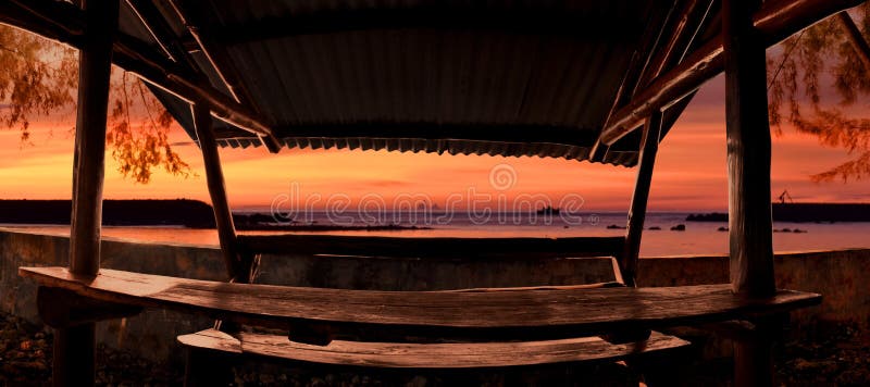 Labuhan Haji Aceh, Beach at Sunset Stock Image - Image of brown ...