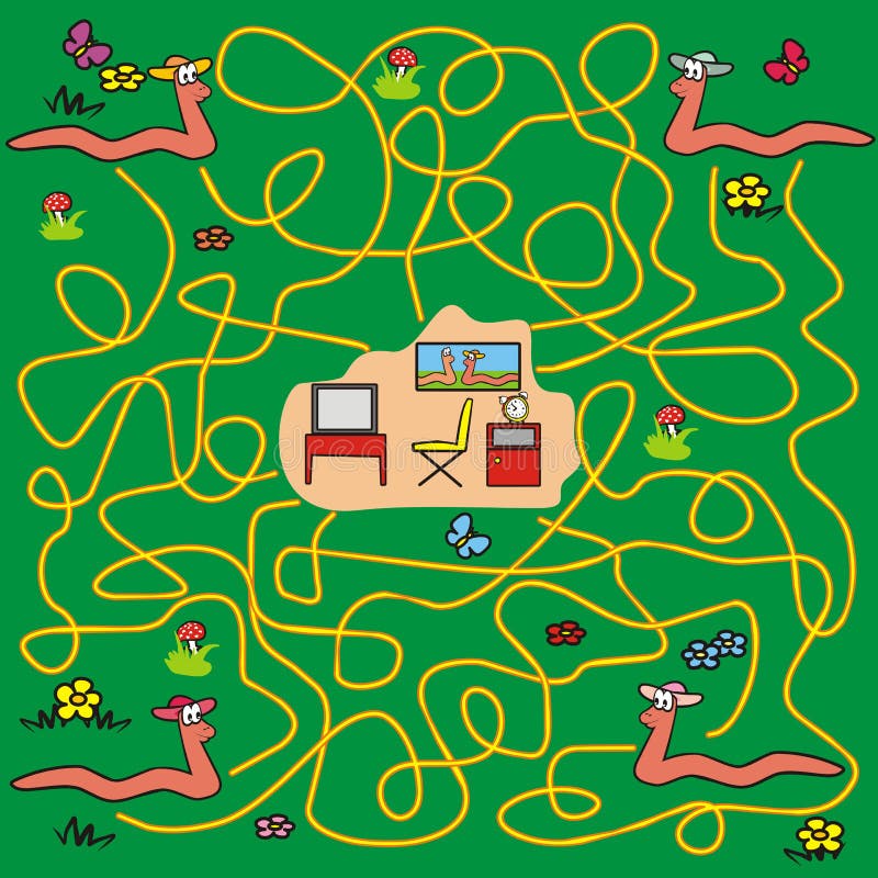 Enkel Matta. Kaka Och Rullstift. Labyrint För Barn ...