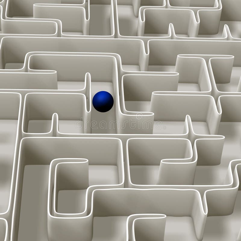 Labyrinth 3d Illustration stock illustration. Illustration of help ...