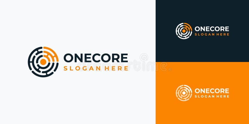 Labyrinth Abstract Line Vector Logo Design with Core Stock Vector ...