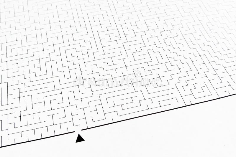 Labyrinth As Problem Solving Textured with Rough Paper Stock Image ...
