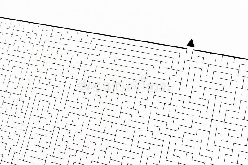 Labyrinth As Problem Solving Textured with Rough Paper Stock Photo ...