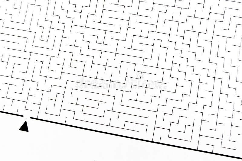 Labyrinth As Problem Solving Textured with Rough Paper Stock ...