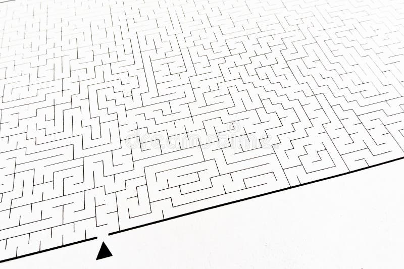 Labyrinth As Problem Solving Textured with Rough Paper Stock ...