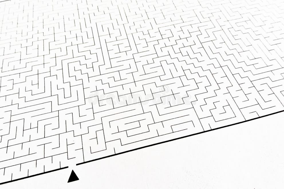 Labyrinth As Problem Solving Textured with Rough Paper Stock ...