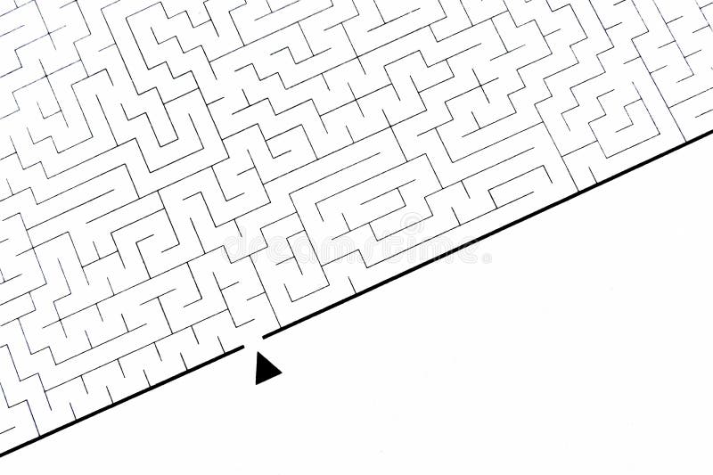 Labyrinth As Problem Solving Textured with Rough Paper Stock Image ...