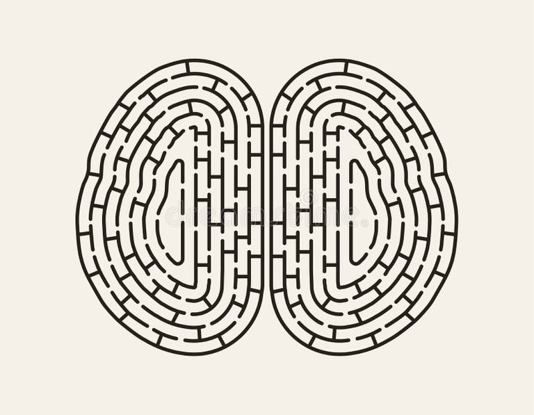 Labyrinth Brain, Flat Illustration. Stock Vector - Illustration of ...